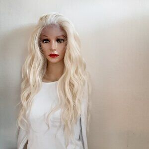 Hair | Updo Wig Blonde 613 Wig Human Hair Blend 36 Updo Lace Front Wig ...